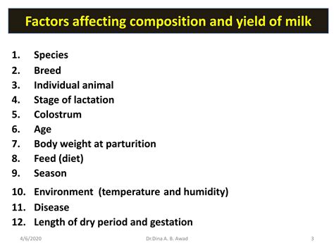 Factors Affecting Milk Yield Andcomp April2020 Pdf