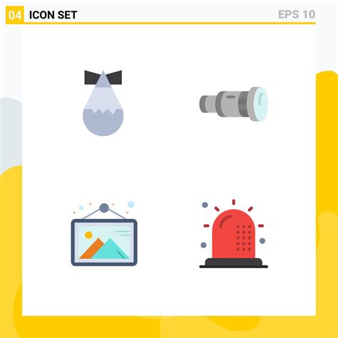 4 Thematic Vector Flat Icons And Editable Symbols Of Bomb Image Cam Device Frame Editable Vector