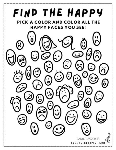 Emotion Worksheets — A Ducks Therapist Counseling Activities For