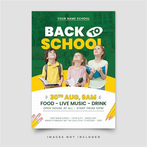 Premium Psd Back To School Vertical Flyer Template