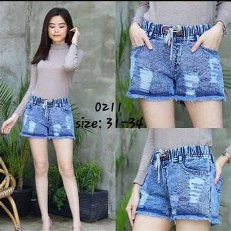 Jual Celana Jeans Pendek Wanita Celana Jeans Pendek Wanita Kekinian Celana Jeans Pendek Sobek