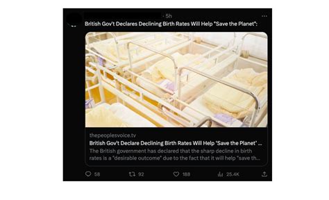 Did The British Government Declare That Falling Birth Rates Will Help