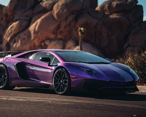 Purple Color Lamborghini Aventador Supercar 4k Wallpaper Download