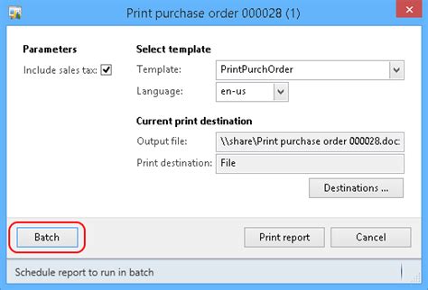 How To Run A Docentric Basic Report In Batch Docentric Ax