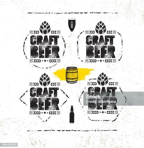 크 래 프 트 맥주 지역 양조장 장인 크리에이 티브 벡터 기호 개념 거친 수 제 알코올 배너 음료 메뉴 페이지 디자인 요소에 유기 질감 배경 0명에 대한 스톡 벡터 아트 및