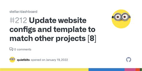 Update Website Configs And Template To Match Other Projects Issue Stellar Dashboard