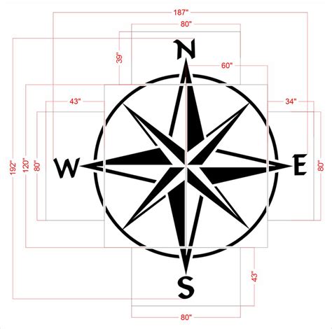 192x187 Compass Stencil — 1 800 Stencil