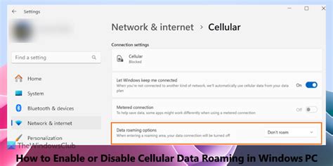How To Disable Or Enable Cellular Data Roaming In Windows 11