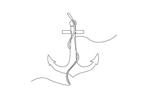 Premium Vector Single One Line Drawing Anchor For Stopping A Ship Shipment And Logistic