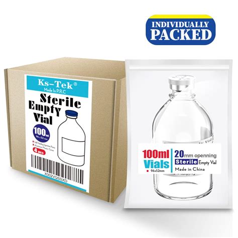 Ks Tek Sterile Empty Vials With Self Healing Injection Port With Flip