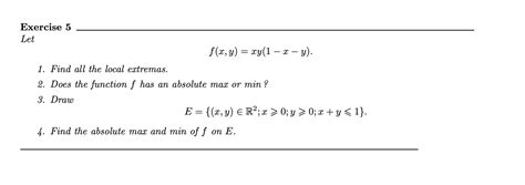 solved exercise 5 let f x y xy 1 2 y 1 find all