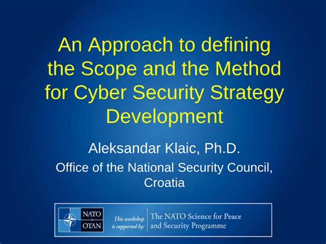 PDF An Approach To Defining The Scope And The Method For Cyber Security Strategy Development