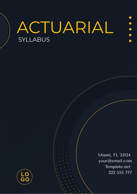 Free Actuarial Syllabus Template To Edit Online