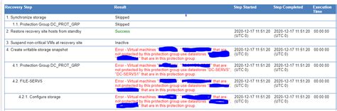 SRM Recovery Plan Stuck At Create Writable Storage Snapshot Disaster Recovery