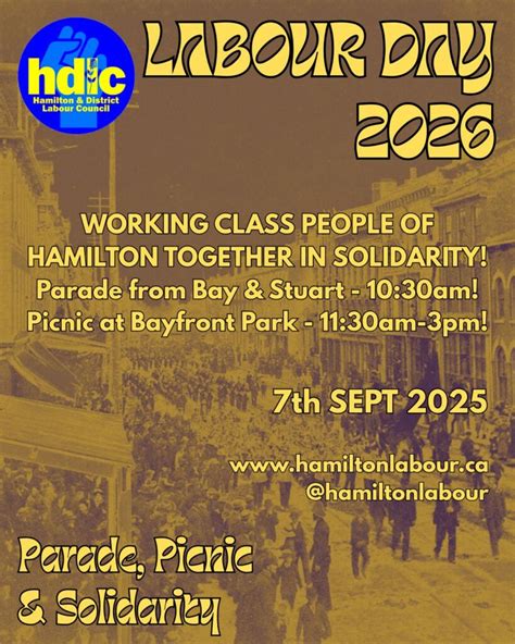 Labour Day 2026 Hamilton And District Labour Council