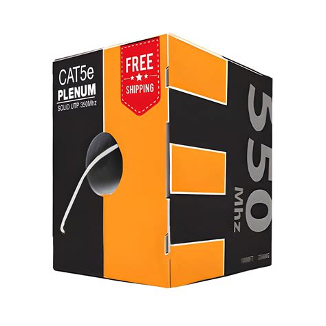 Cat5e Plenum Ethernet 1000ft Cable 24awg 350mhz Solid Conductors Yellow