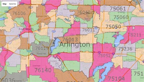 Arlington Texas Zip Code Map