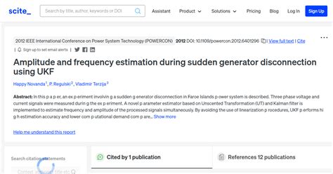 Amplitude And Frequency Estimation During Sudden Generator