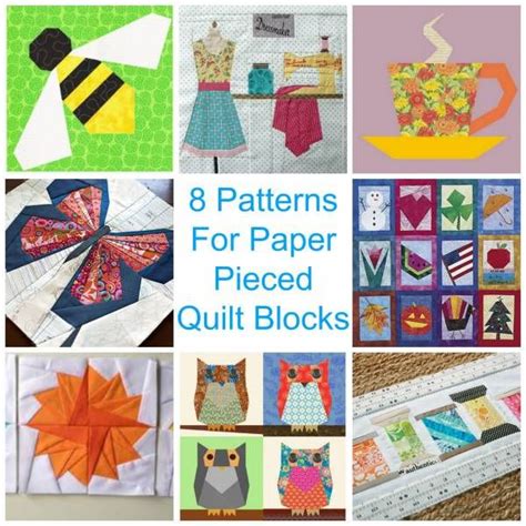 8 Patterns For Paper Pieced Quilt Blocks Quilting Paper Piecing