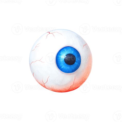 Close Up Of A Detailed 3d Blue Eyeball With Clear Veins And Realistic