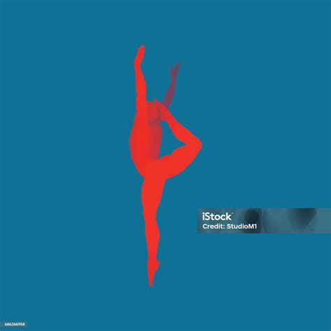 발레 댄서의 실루엣입니다 남자 스포츠 상징의 3d 모델입니다 벡터 일러스트입니다 3차원 형태에 대한 스톡 벡터 아트 및 기타 이미지 3차원 형태 Gymnastics