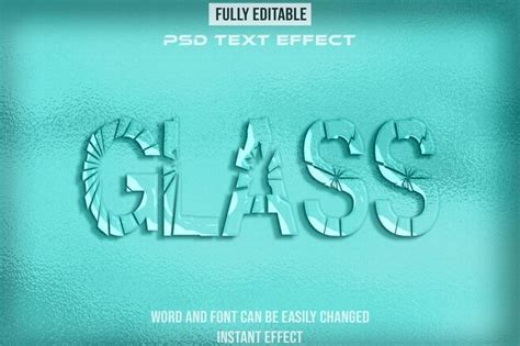 Premium Psd Glass Editable Text Effect Psd