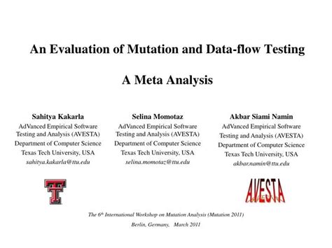 Ppt An Evaluation Of Mutation And Data Flow Testing A Meta Analysis Powerpoint Presentation
