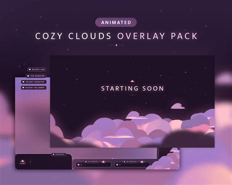 Cozy Clouds Animated Stream Overlay Pack Etsy
