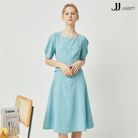 포스티 Jj지고트 스퀘어넥 A라인 플레어 원피스 Gm6m0opw2