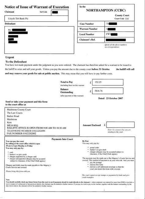 Warrant Of Execution What Should I Do
