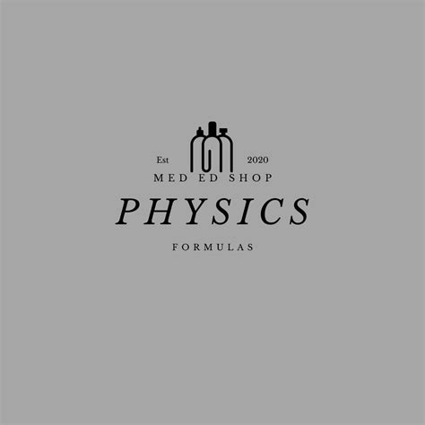 Physics Equation Sheet For College Physics And The Mcat Etsy