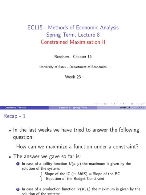 Constrained Maximisation Ii Pdf Mathematical Optimization Utility