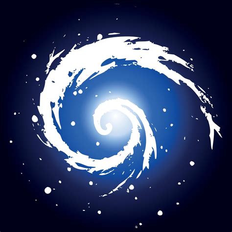 Blue Energy Vortex Bright Abstract Swirling Galaxy With Cosmic Glow