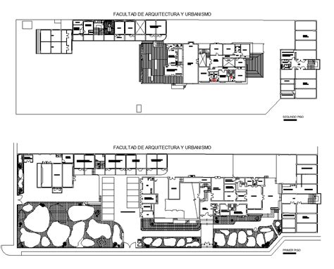 University Building Detail Plan 2d View Autocad File