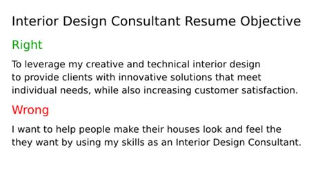 Top 17 Interior Design Consultant Resume Objective Examples