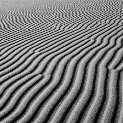 Ripples In The Sand Create A Mesmerizing Pattern Of Parallel Wavy Lines Formed By Wind Stock