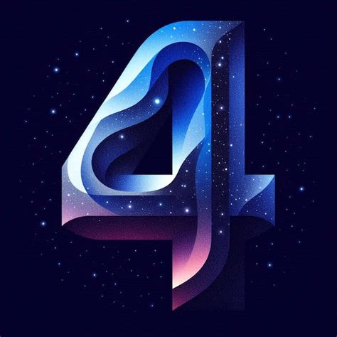 A black and white poster with a number 4 on it | Premium AI-generated image