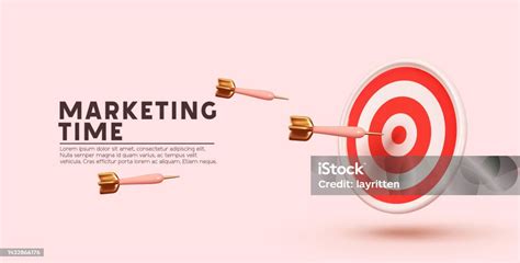 마케팅 시간 개념 비즈니스 타겟팅 사실적인 3d 디자인 대상과 화살표 벡터 일러스트 레이 션 과녁에 대한 스톡 벡터 아트 및 기타 이미지 Istock