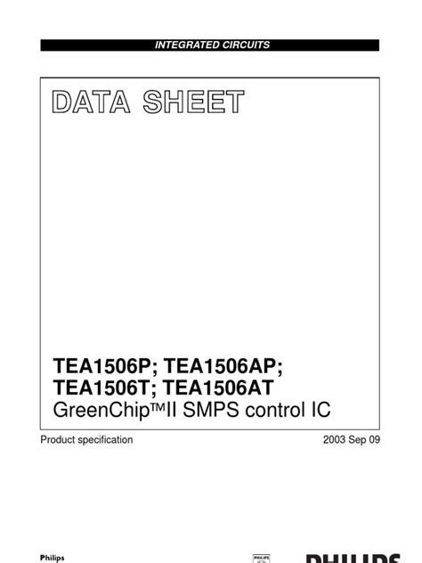 Data Sheet Tea1506p Tea1506ap Tea1506t Tea1506at Pdf Technology
