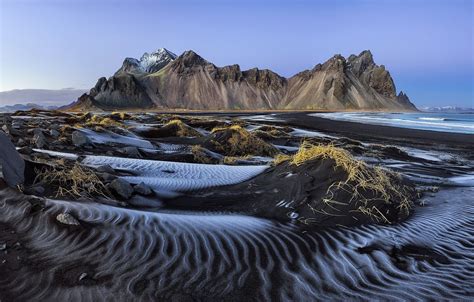 Wallpaper Beach Iceland Stokkness Stripes For Mobile And Desktop