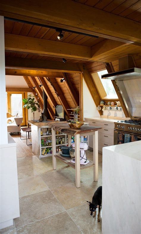 An Artists 1963 A Frame Luxe Lodge A Frame House Kitchen Design A