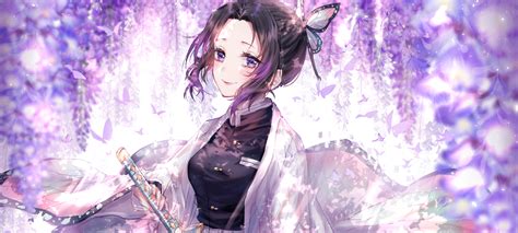 1600x720 4K Shinobu Kochou Demon Slayer Fan Art 1600x720 Resolution