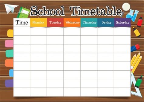 School Timetable Template