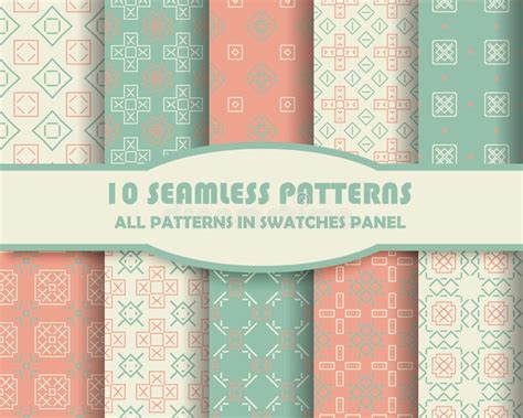 Vector Of Seamless Patterns Set Stock Vector Illustration Of Graphic Blue 67136665