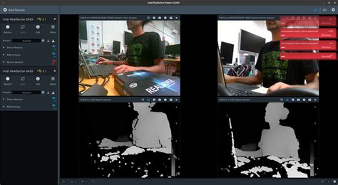 two realsense connected to a pc realsense viewer incomplete video