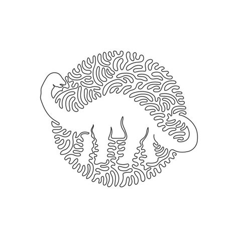 Premium Vector Continuous Curve One Line Drawing Of Standing Enormous Apatosaurus Abstract Art