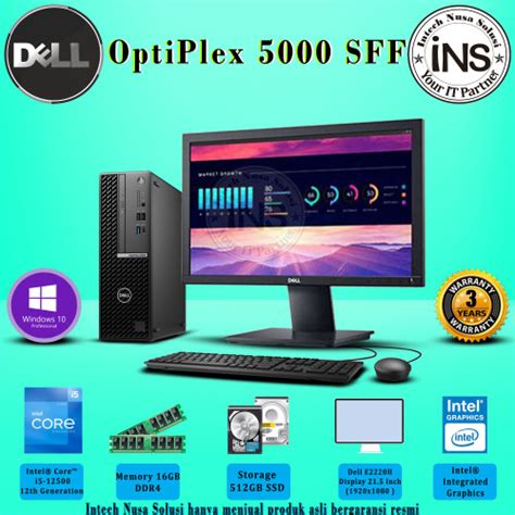 Jual Pc Dell Optiplex 5000 Sff I5 12500 16gb 1tb Sata512gb Ssd1tb Ssd