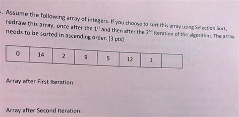 Solved Assume The Following Array Of Integers If You Choose