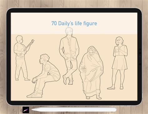 70 Procreate Action Pose Stamps Guide Anime Line Draft Full Etsy