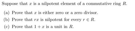 solved suppose that x is a nilpotent element of a